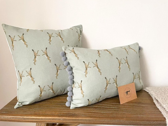 Sophie Allport 'boxing Hares' Fabric Handmade Cushion - Etsy UK