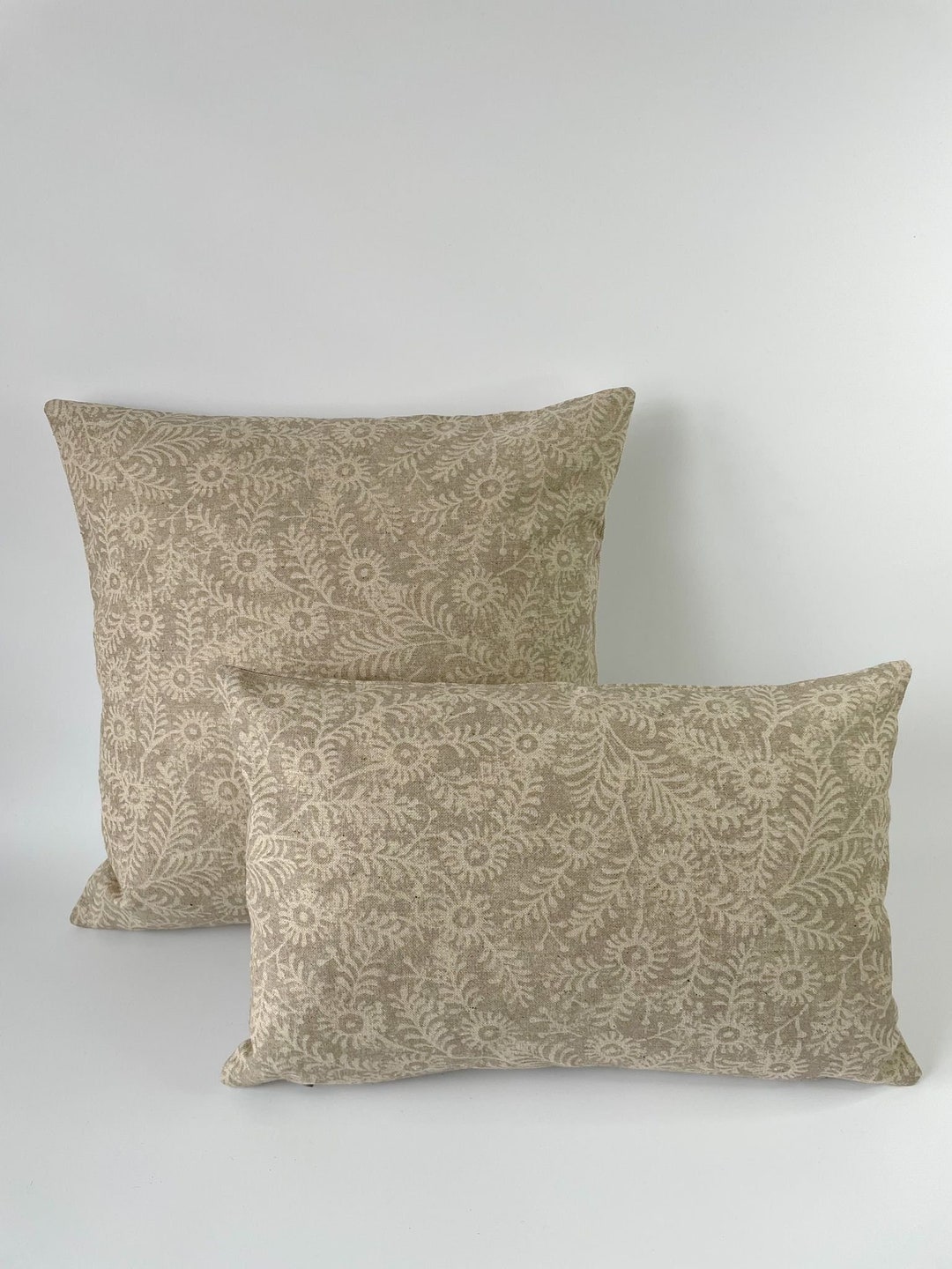 Neptune 'orla' Trellis Grey Thistle Pattern Fabric Handmade Cushion ...