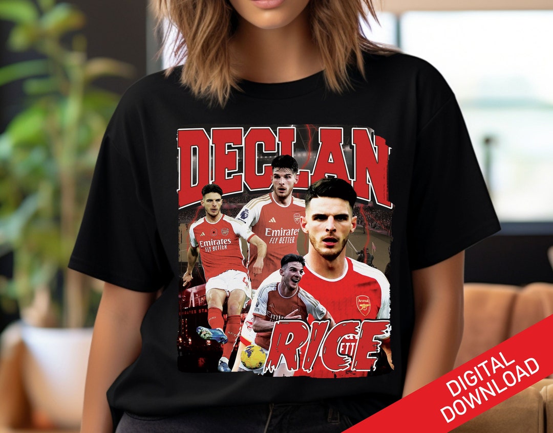Declan Rice Tshirt Design PNG Digital Download, Bootleg Football Player ...