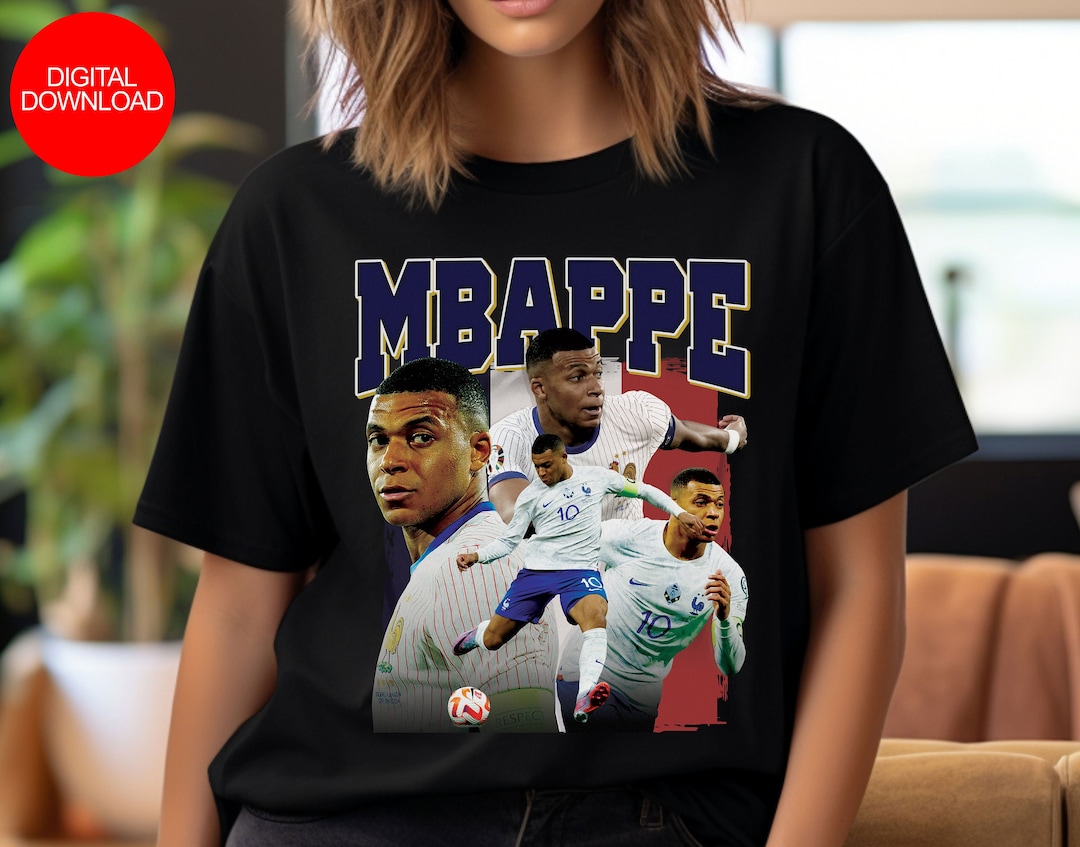 Kylian Mbappe Football Tshirt Designs PNG Digital Download, France ...