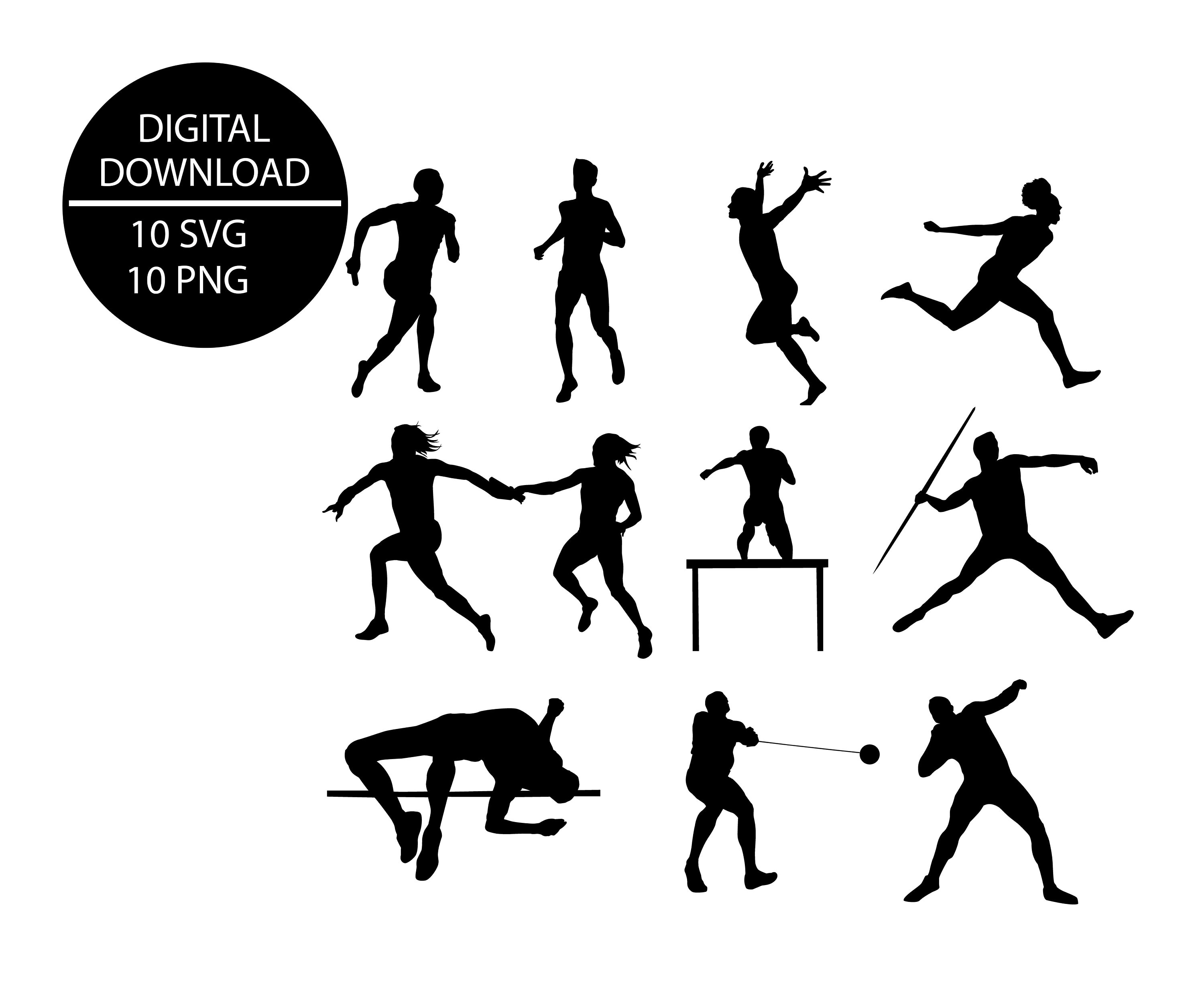 Athletics Silhouette Digital Download Athletics SVG - Etsy Australia