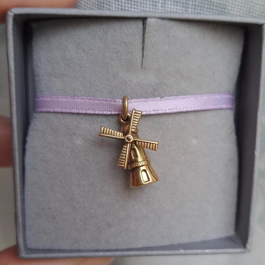Vintage 9ct Gold Articulated Windmill Charm, 1962, Solid Gold Moving ...