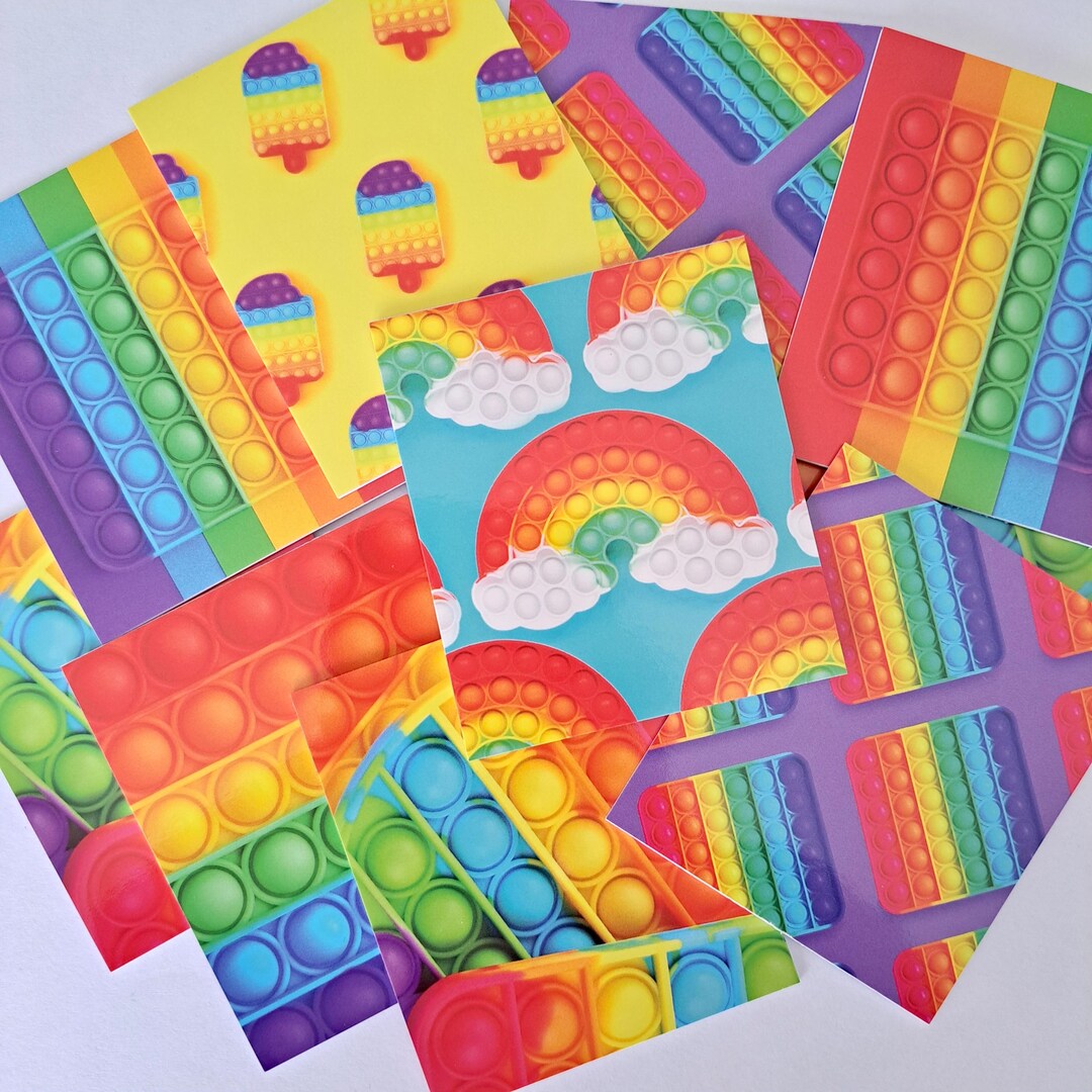 Party Bag Mini Notepads - Rainbow Fidget Popper Design - Pack of 10 ...