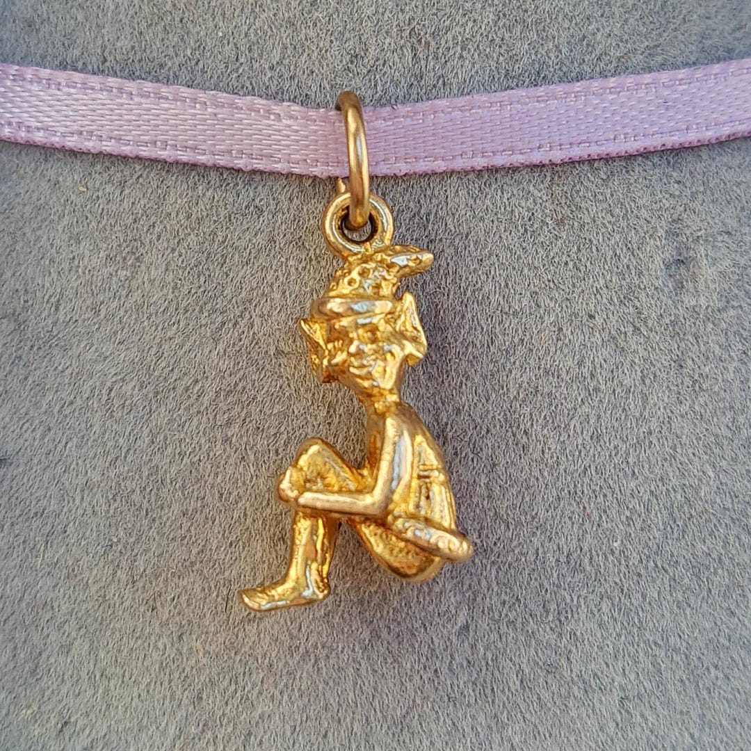 Vintage 9ct Gold Cornish Pixie Charm, 1977, Solid Gold Lucky Pixie Pendant, Cornwall Souvenir ...