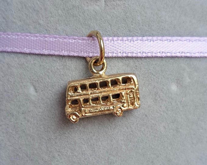 Vintage 9ct Gold Bus Charm, 1997, Solid Gold Double Decker Bus Pendant ...