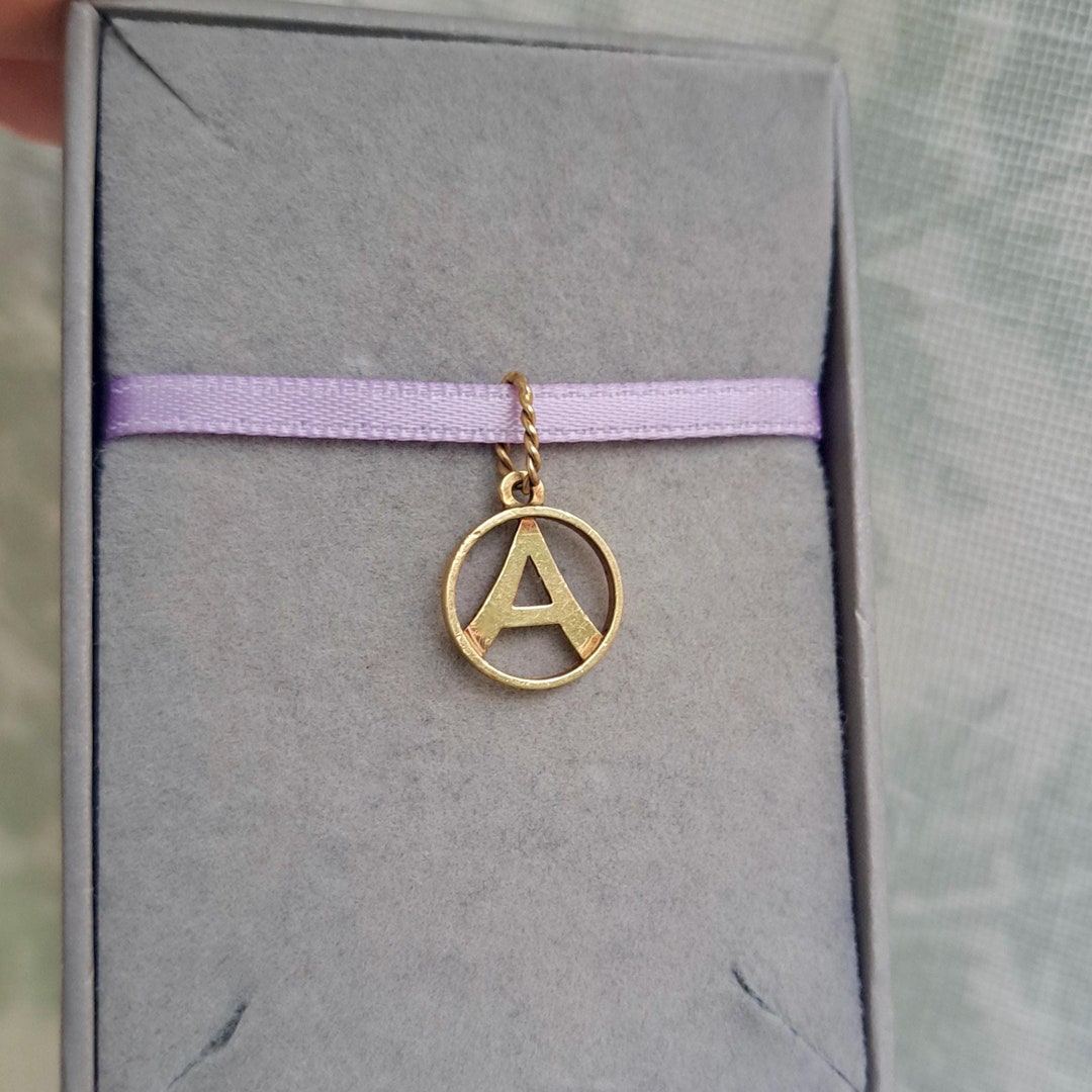 Small Vintage 9ct Gold Letter A Charm With Rope Detailed Bail, Round ...