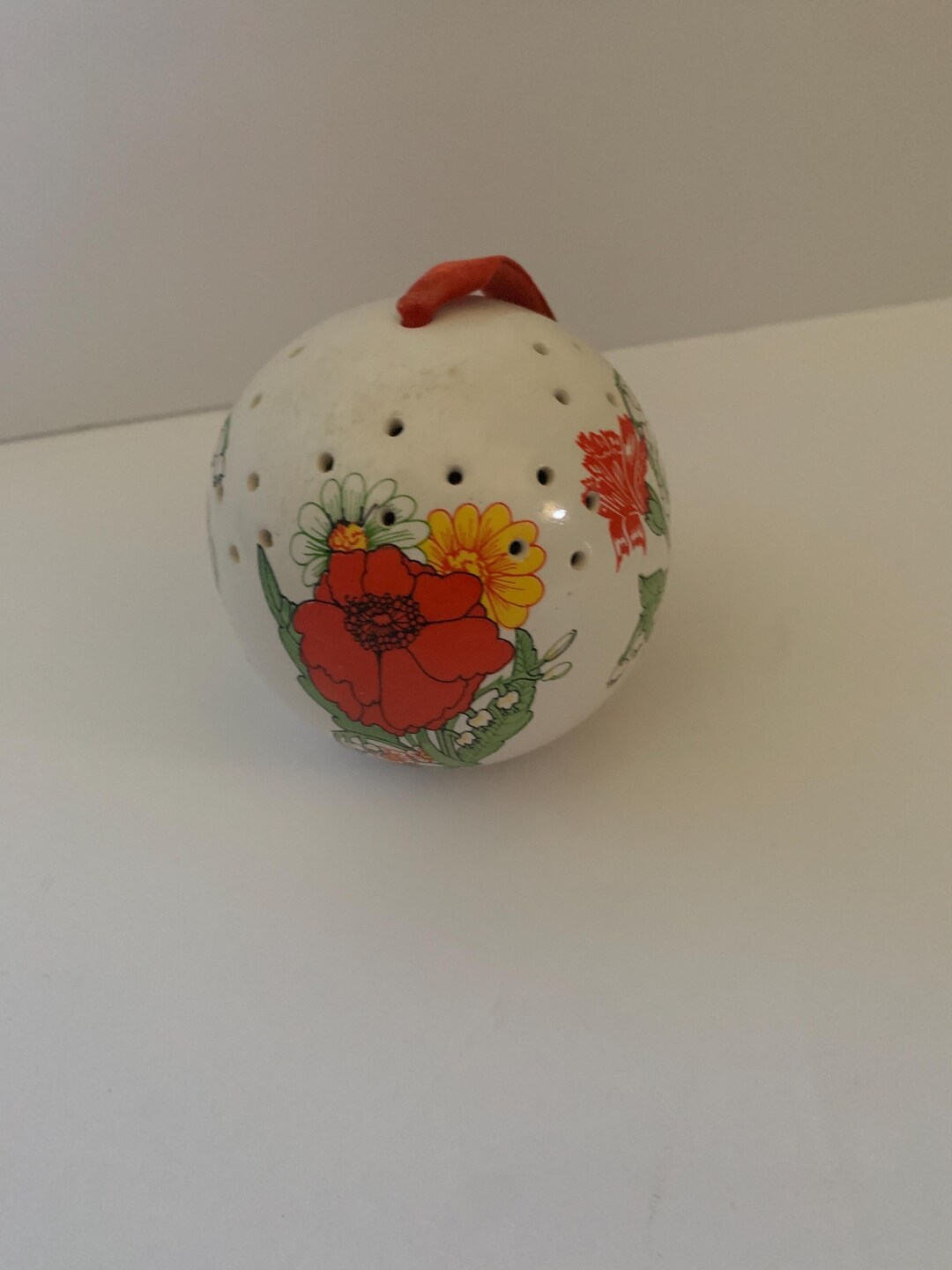 Vintage 1980s Floral Ceramic Sachet Potpourri Ball With Hanger - Etsy