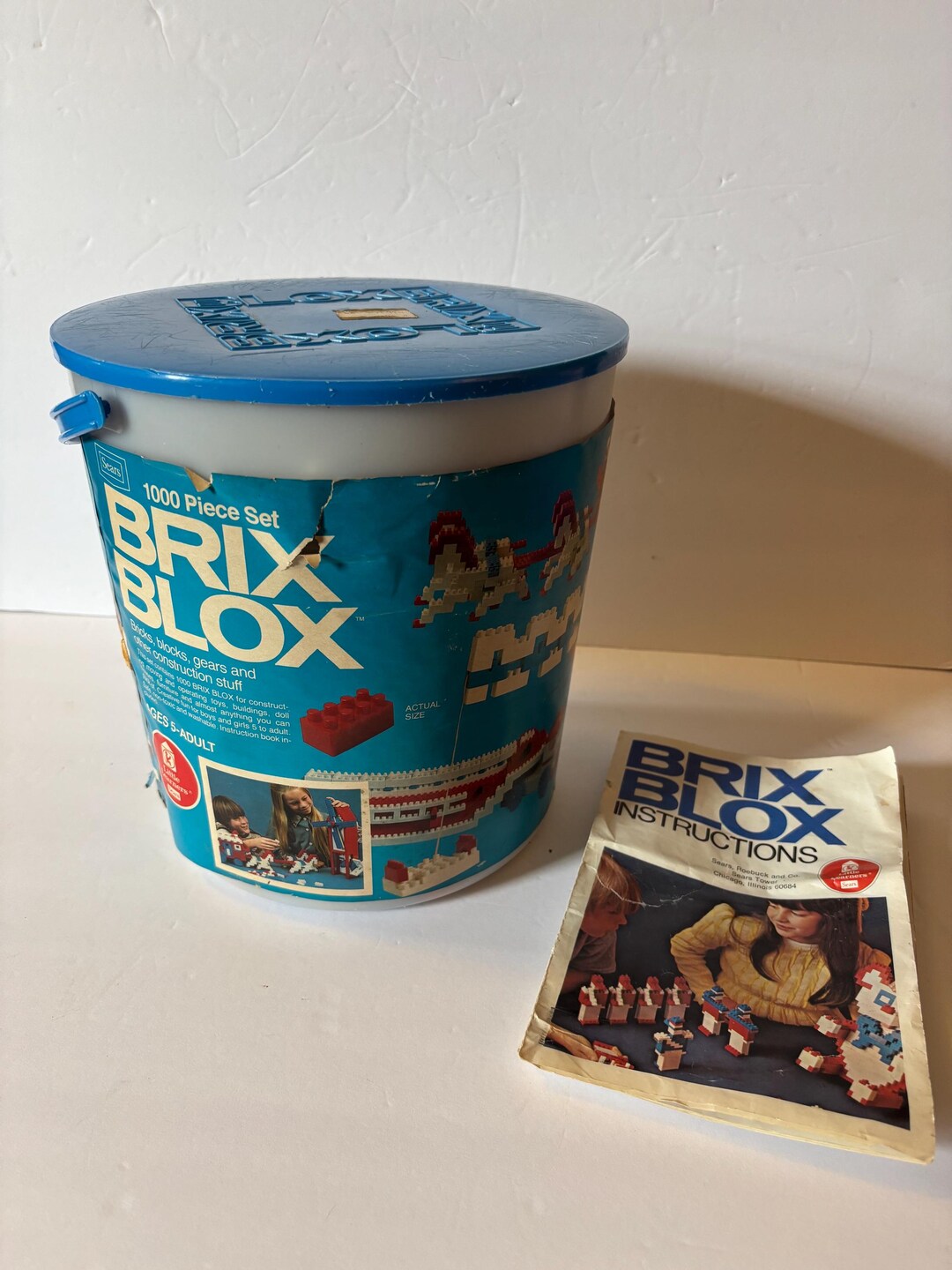 Vintage Blocks 1980s Brix Blox 1000 Pc Bucket With Instructions - Etsy