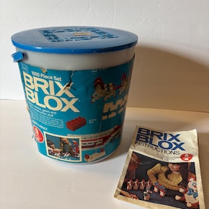 Vintage Blocks 1980s Brix Blox 1000 Pc Bucket With Instructions - Etsy