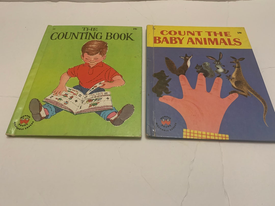 Vintage 1957 1958 Wonder Books Counting Baby Animals & Counting Book - Etsy