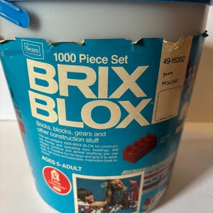 Vintage Blocks 1980s Brix Blox 1000 Pc Bucket With Instructions - Etsy