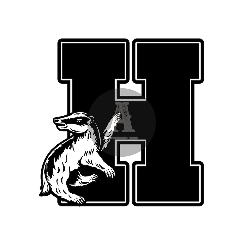 House of the Badger (huffle Puff) Retro Varsity Letter and Mascot SVG ...