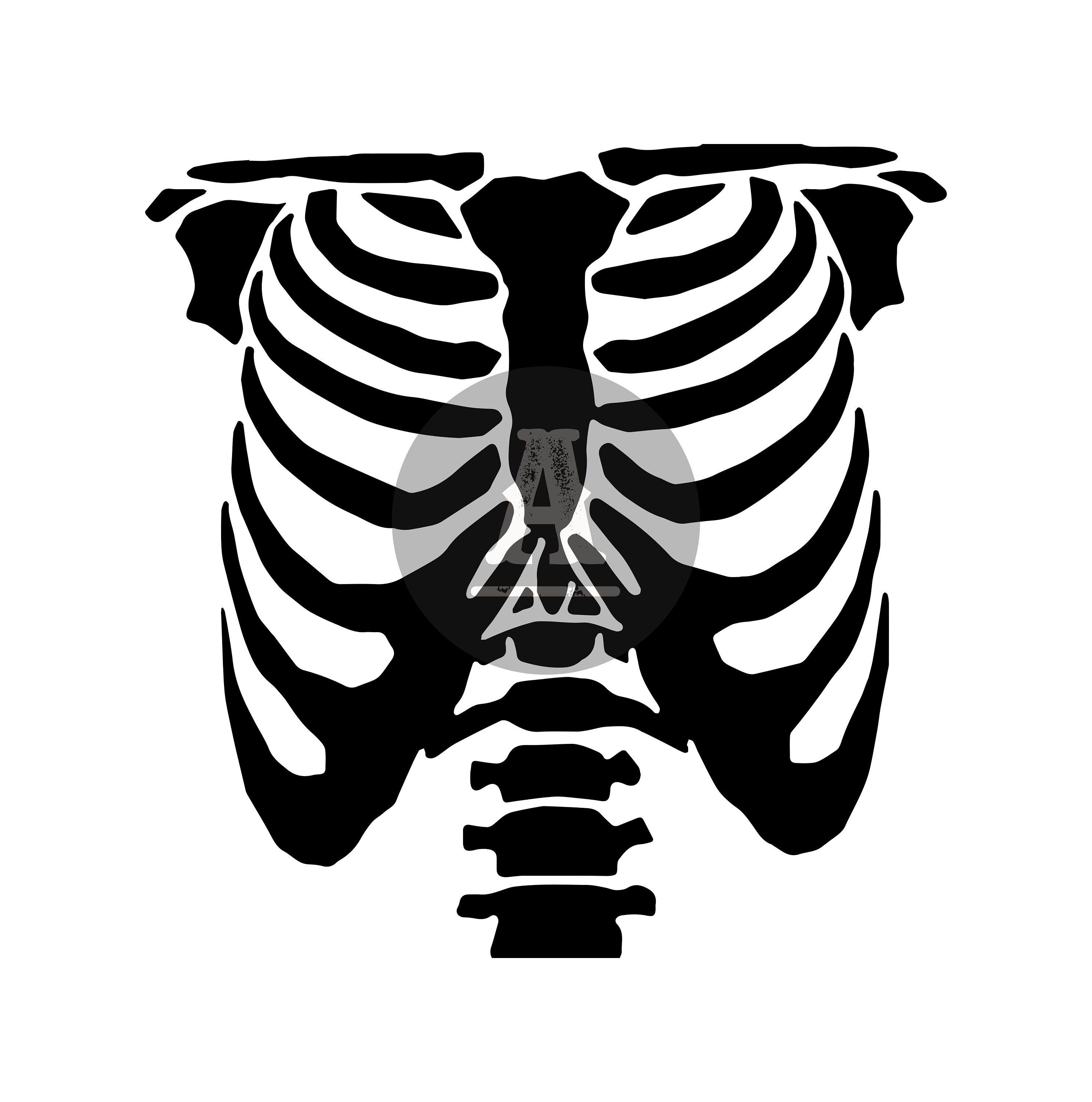 Creepy Halloween Skeleton Ribcage SVG - Etsy
