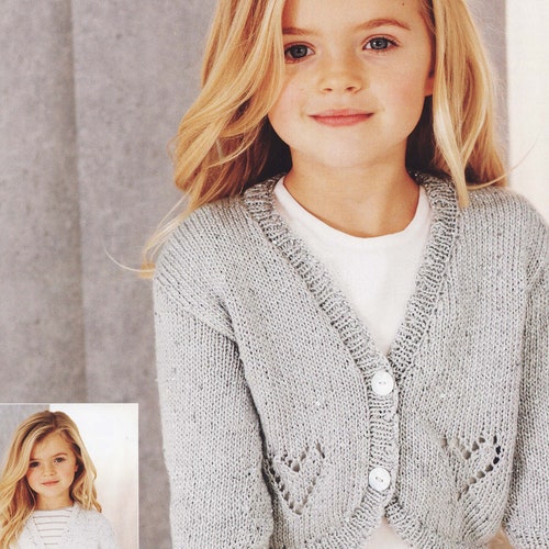 Girls Cardigan Knitting Pattern PDF Childrens and Toddlers 22 - Etsy