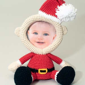 Hand Crochet Handmade Santa Photo Frame Toy Christmas Gift 8" Tall - Etsy