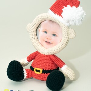 Hand Crochet Handmade Santa Photo Frame Toy Christmas Gift 8" Tall - Etsy