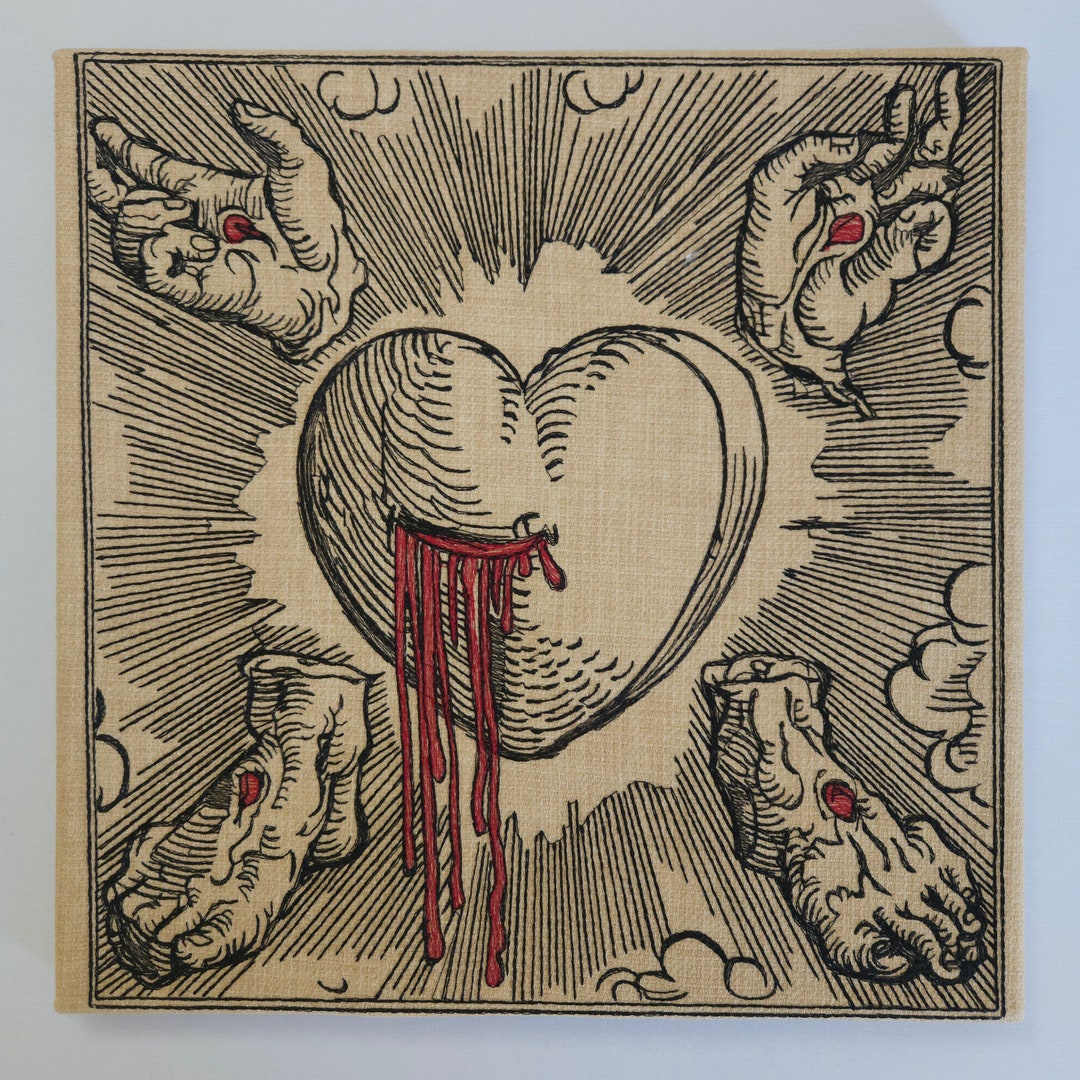 The Five Wounds of Christ 12" X 12" Embroidered Wall Art - Religious ...