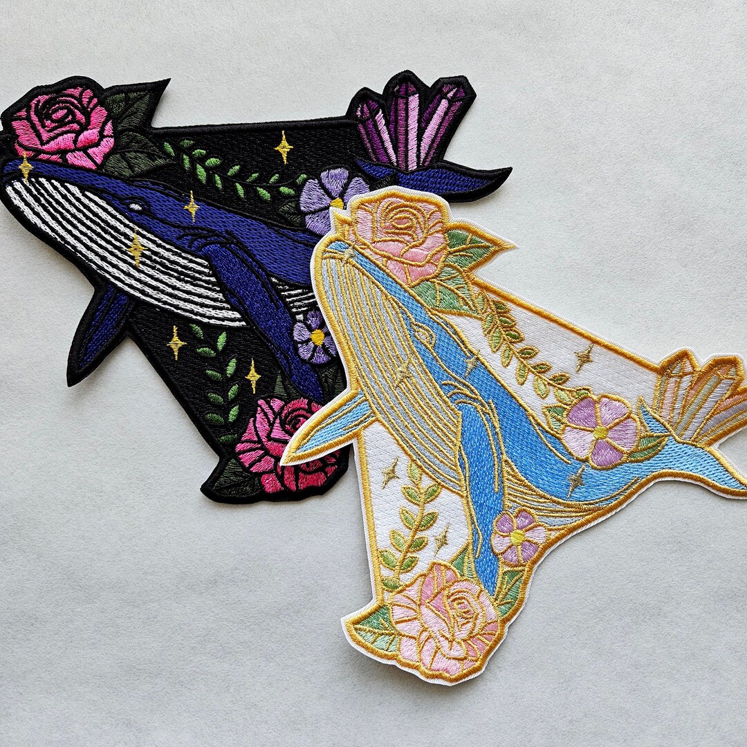 Mystic Whale - Iron on Embroidered Patch - Etsy