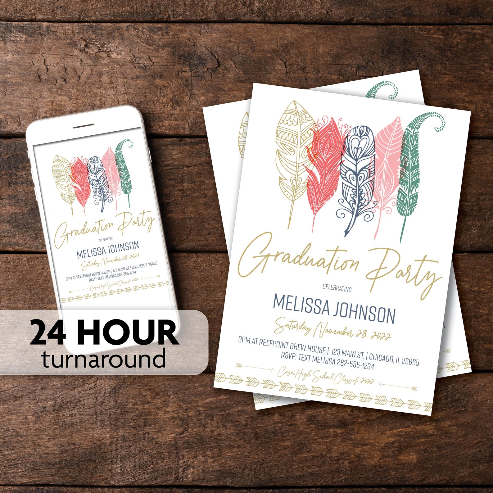 Graduation Party Invitation Print Text or Email Invite - Etsy