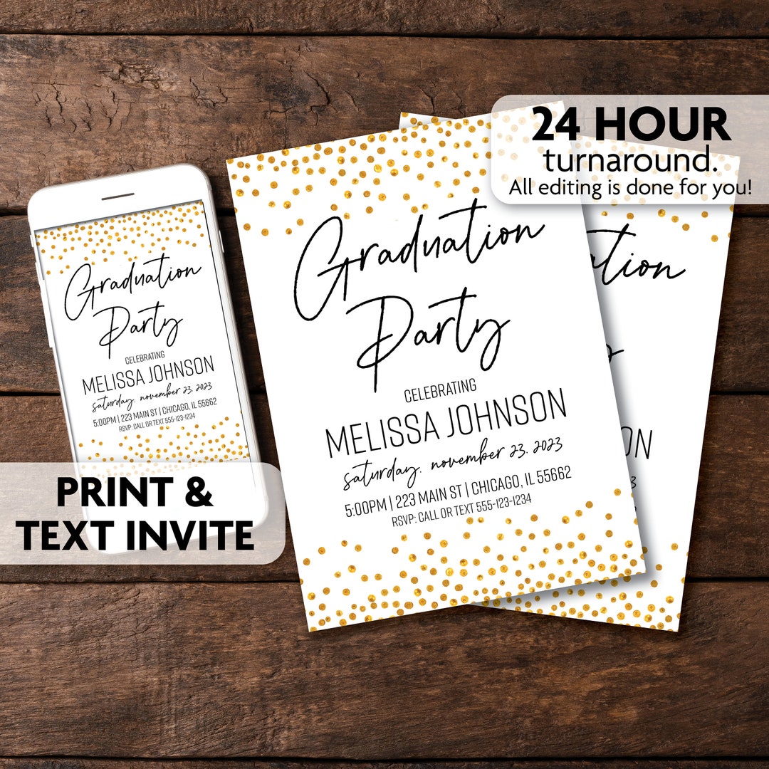 Graduation Party Invitation | Print, Text or Email Invite | Class of ...