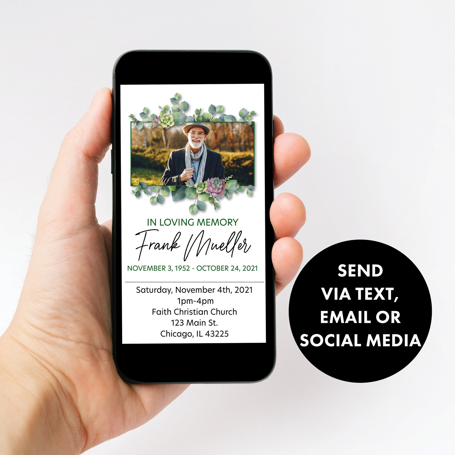 Memorial Invitation Celebration of Life Funeral - Etsy