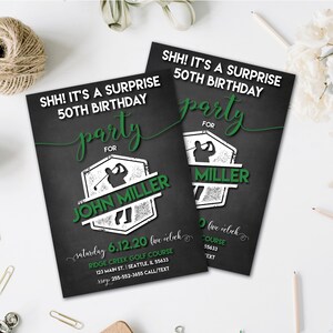 Golf Theme Birthday Invitation Top Golf Surprise ANY Age | Etsy
