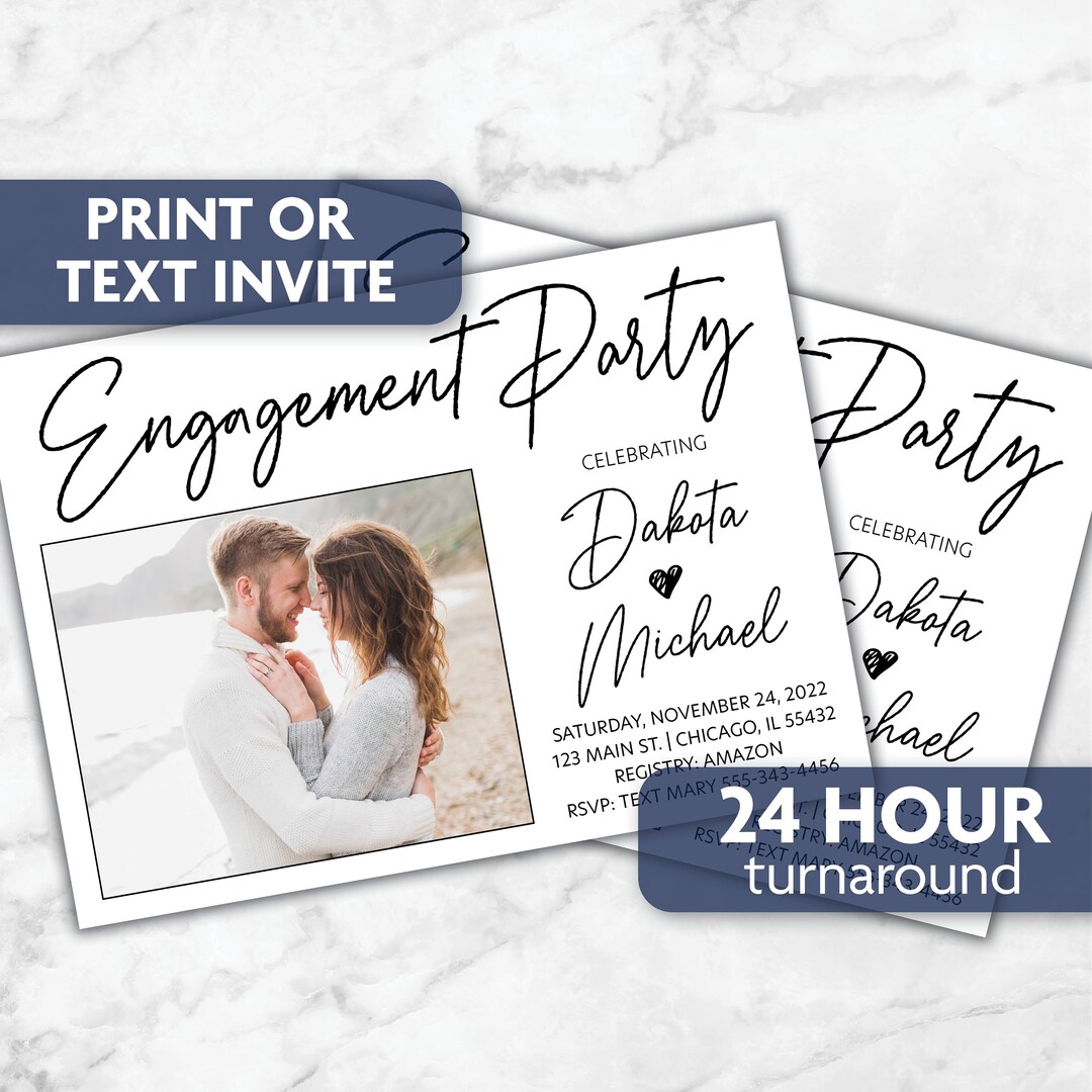 Engagement Party Invitation With Photo - Etsy
