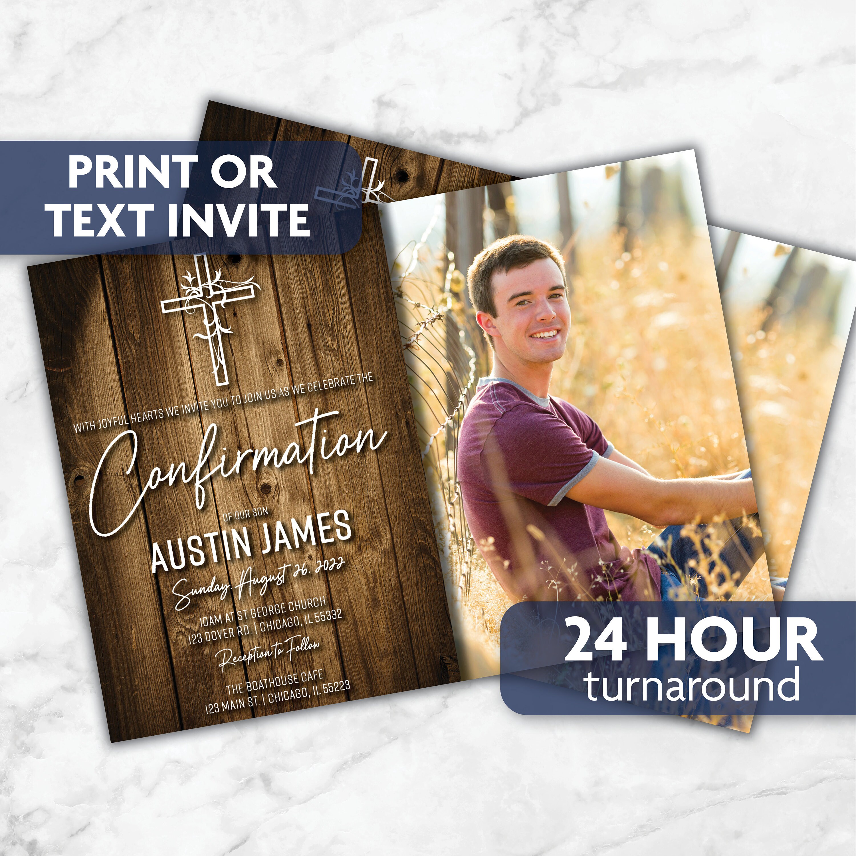 Confirmation Invitation With Photo | Etsy