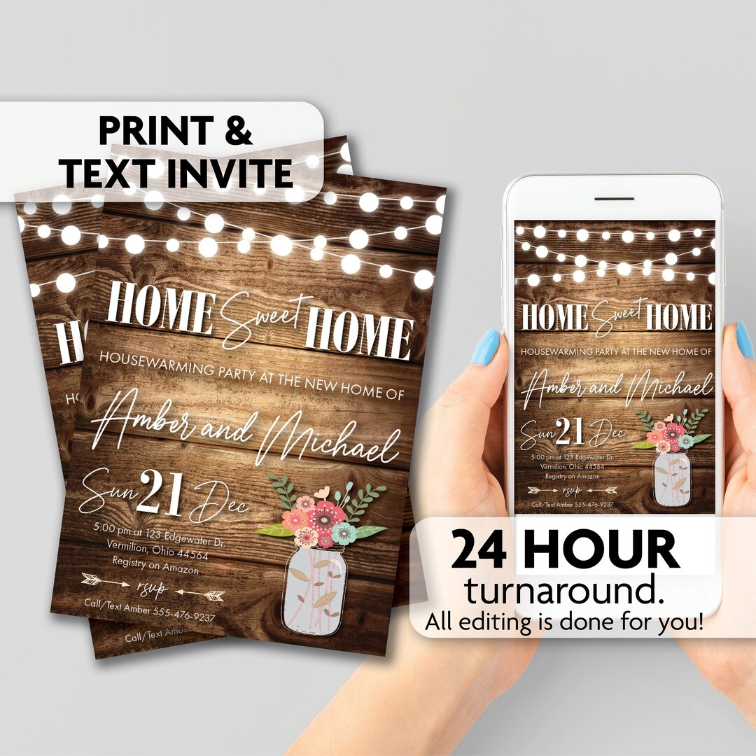 Home Sweet Home Housewarming Invitation | Print, Text or Email Invite ...
