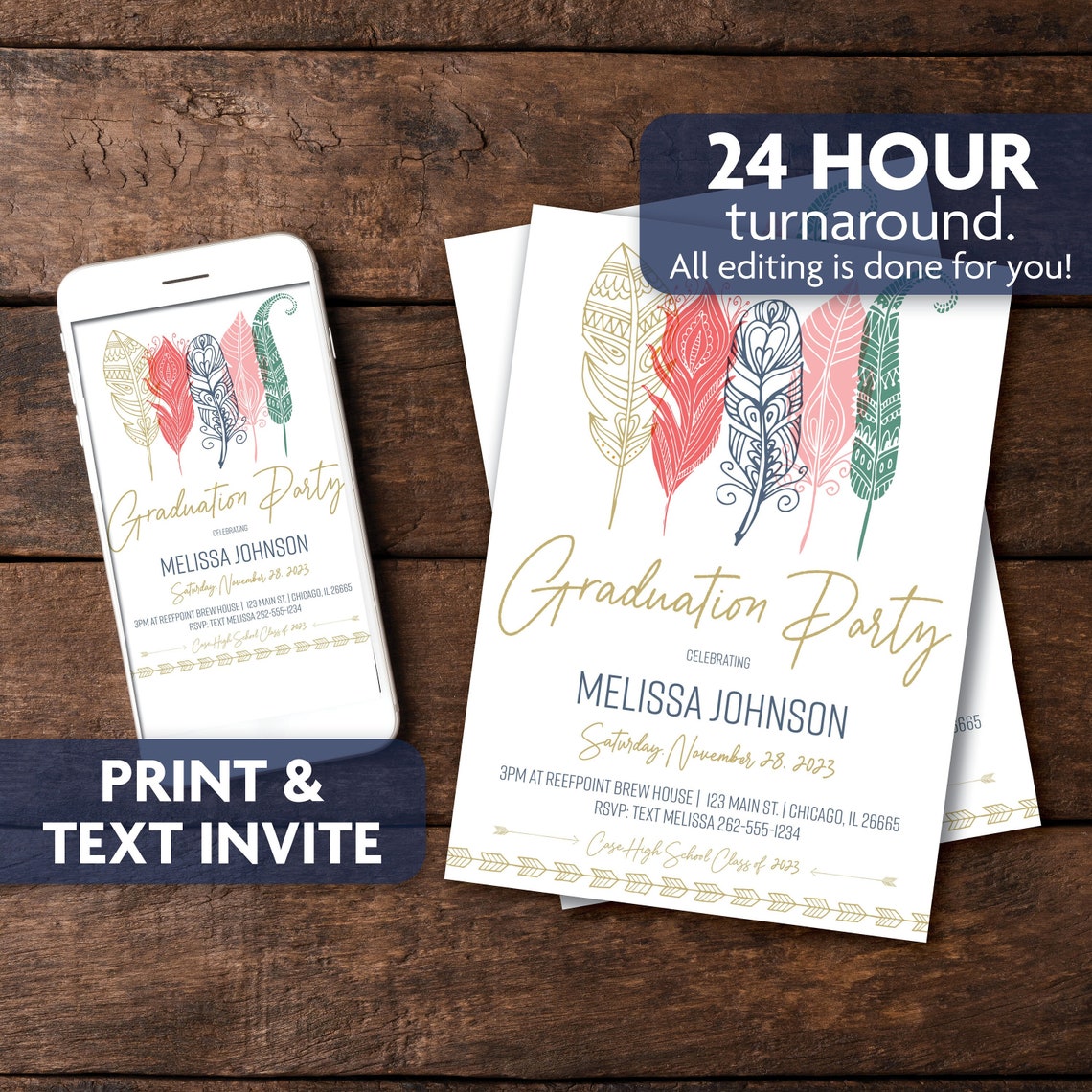 Graduation Party Invitation Print Text or Email Invite - Etsy