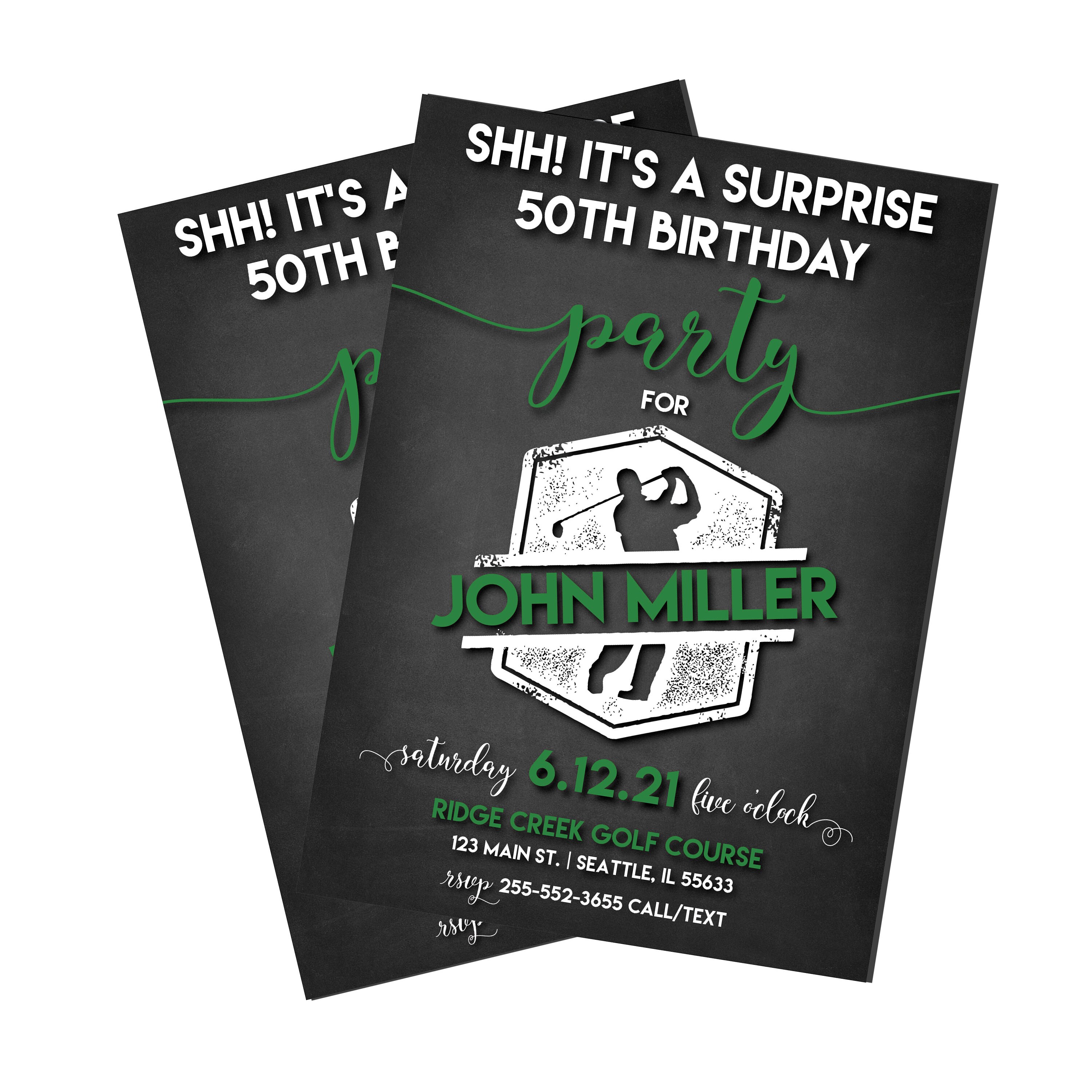 Golf Theme Birthday Invitation Top Golf Surprise ANY Age - Etsy