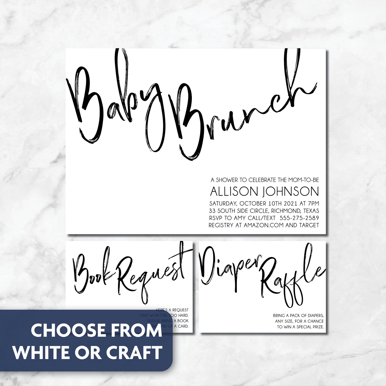 Baby Brunch Shower Invitation Diaper Raffle Book Card | Etsy