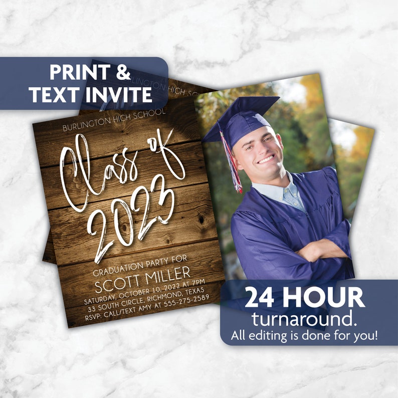 Graduation Party Invitation Print Text or Email Invite - Etsy