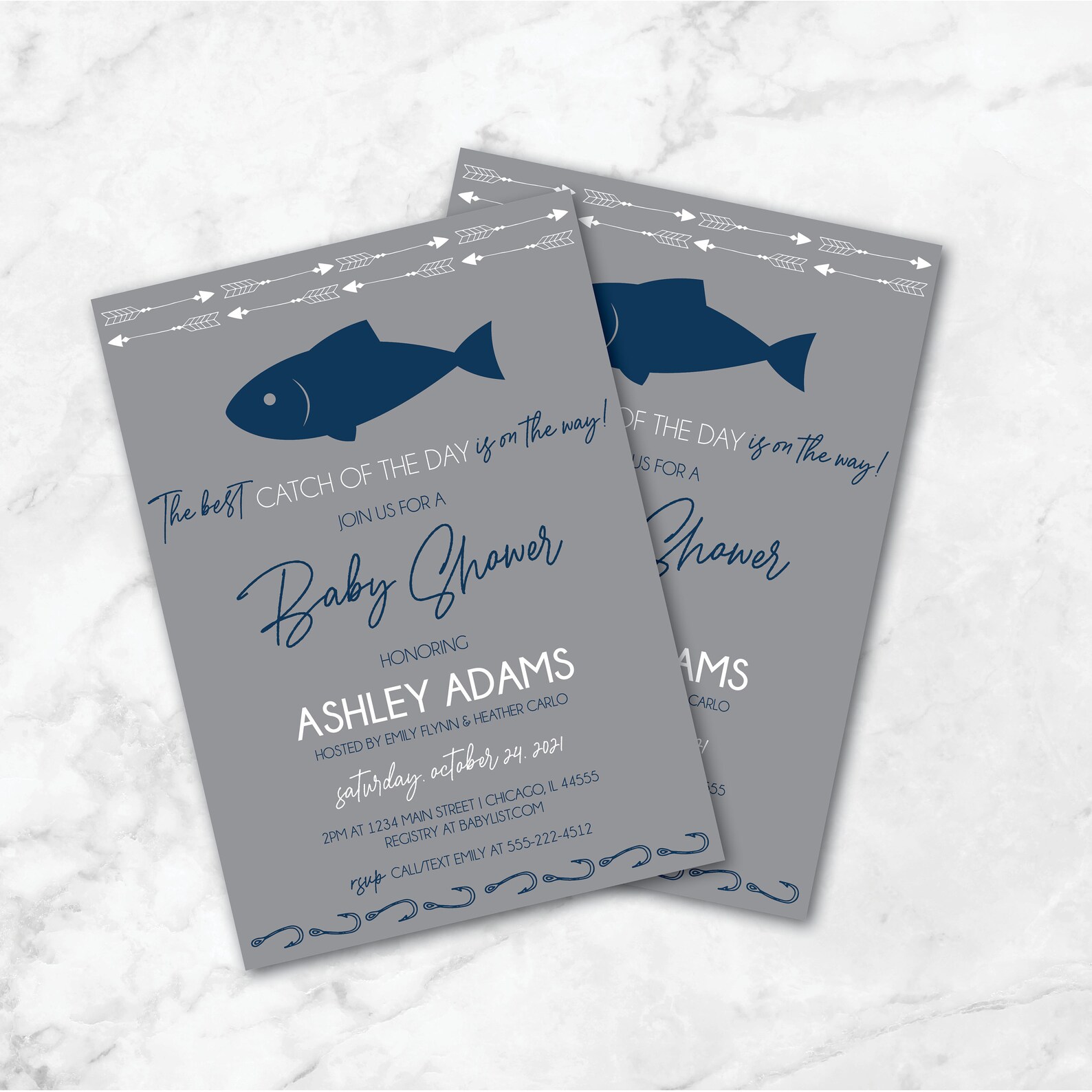 Fishing Baby Shower Invitations Best Catch of the Day | Etsy