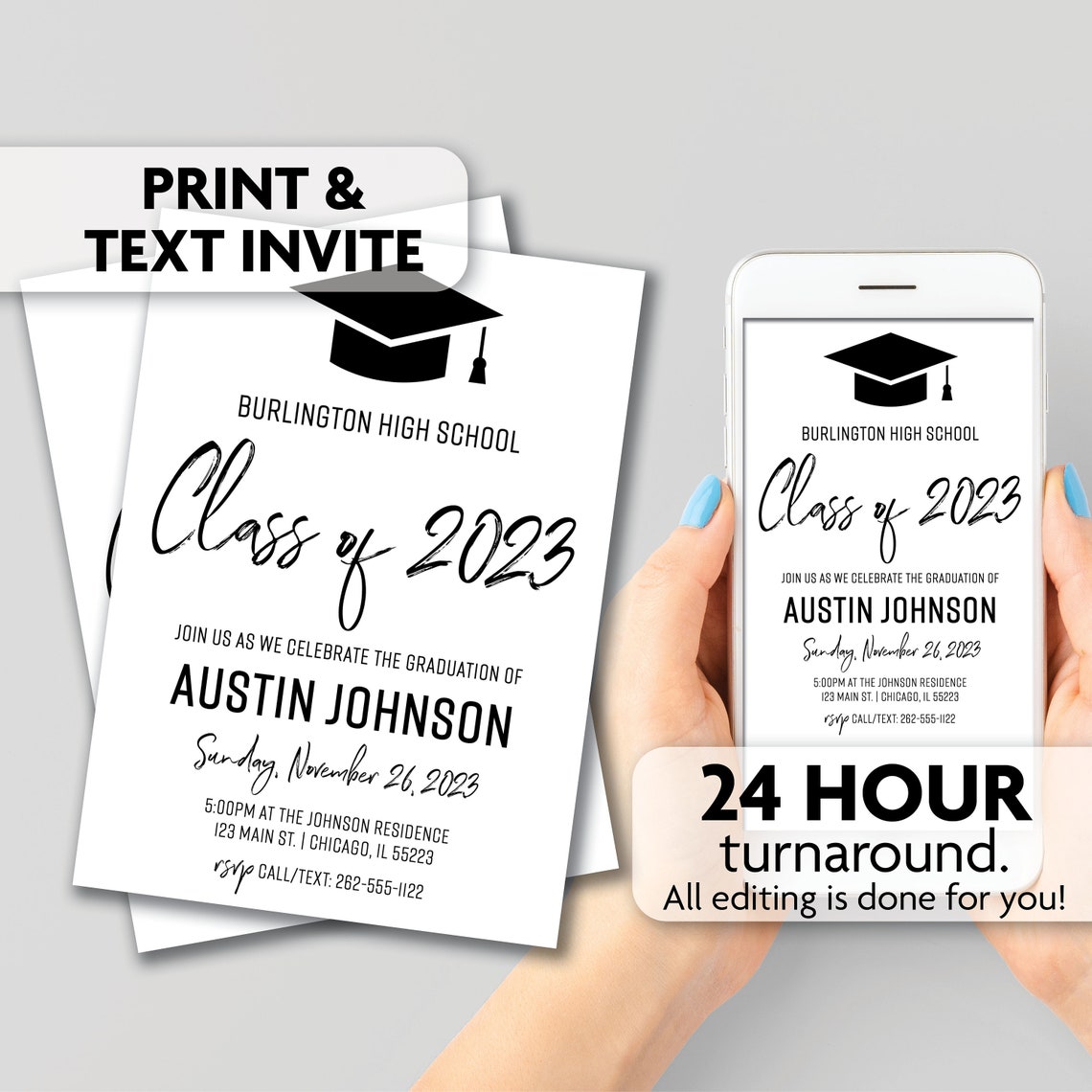 Graduation Party Invitation Print Text or Email Invite - Etsy