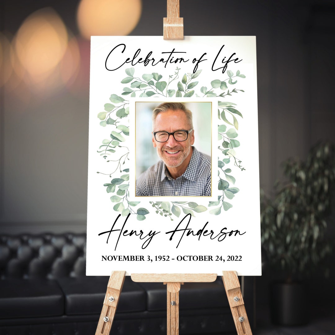 Funeral Sign | Any Size You Choose | Eucalyptus - Etsy