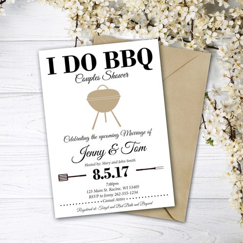 BBQ Invitation Bridal Shower Invitation I Do Bbq Couples | Etsy