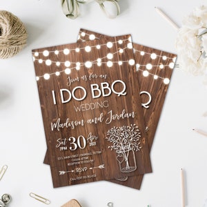 I Do BBQ Rustic Wedding Invitation | Print, Text or Email Invite - Etsy