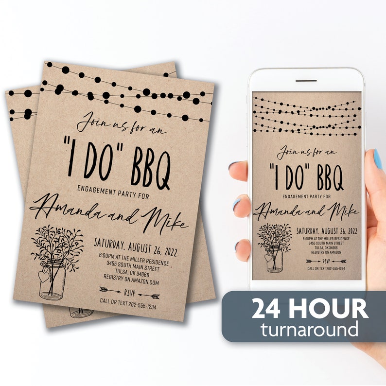 I Do BBQ Engagement Party Invitations - Etsy