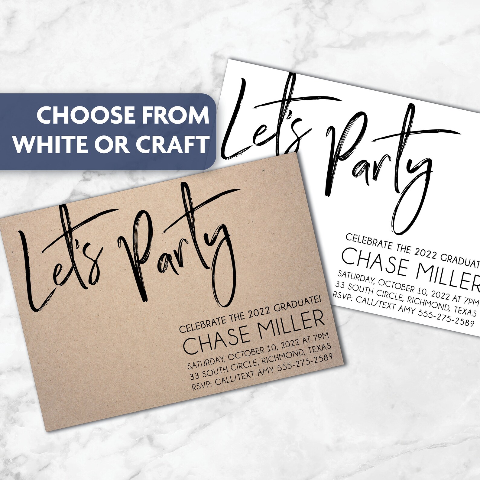 Let's Party Graduation Party Invitation Class of 2022 | Etsy