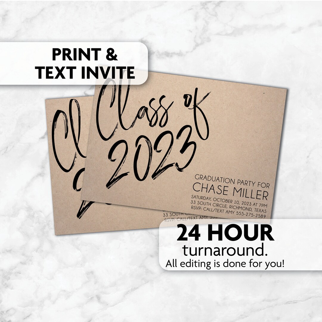 Graduation Party Invitation Print, Text or Email Invite Class of 2023 ...