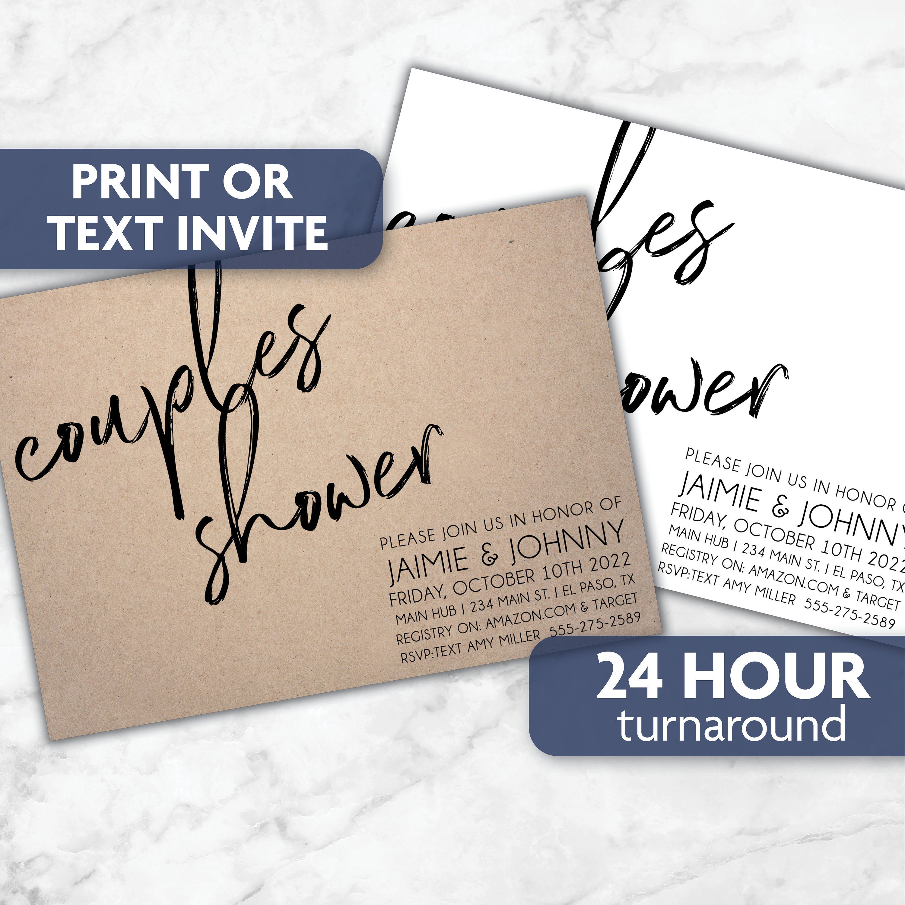 Couples Shower Invitation Modern Design | Etsy