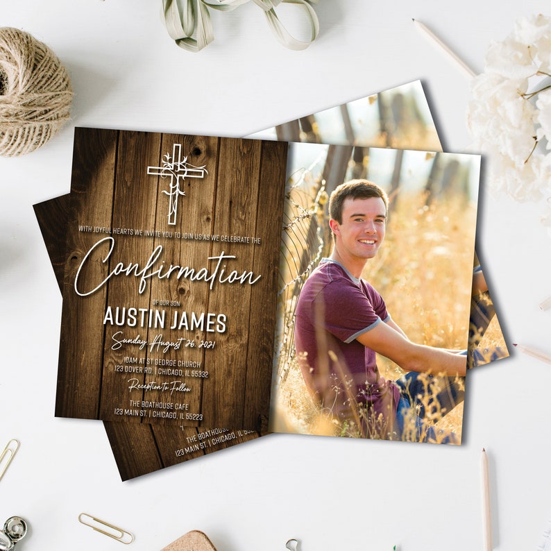 Confirmation Invitation With Photo | Etsy