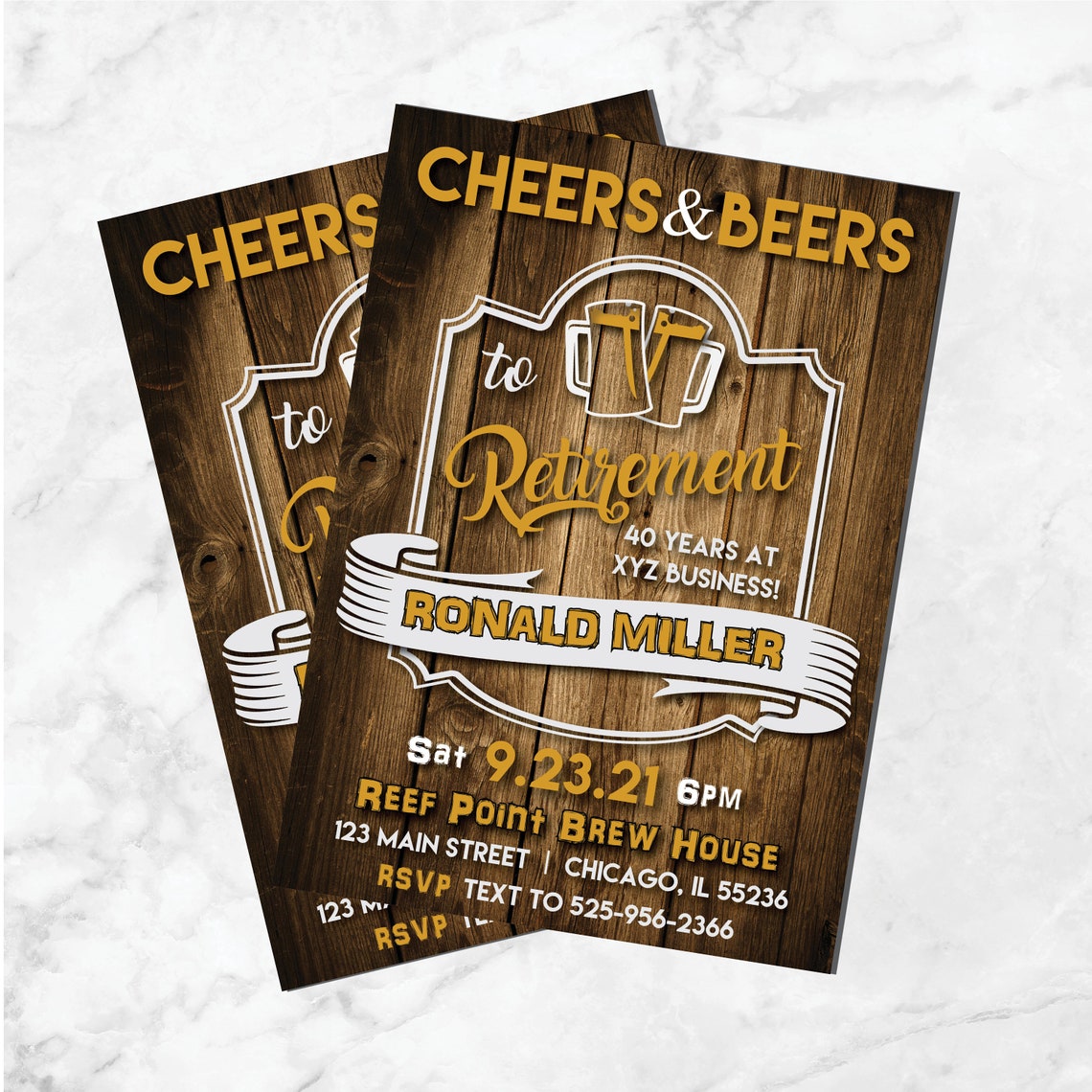 Cheers and Beers to Retirement Invitation - Etsy