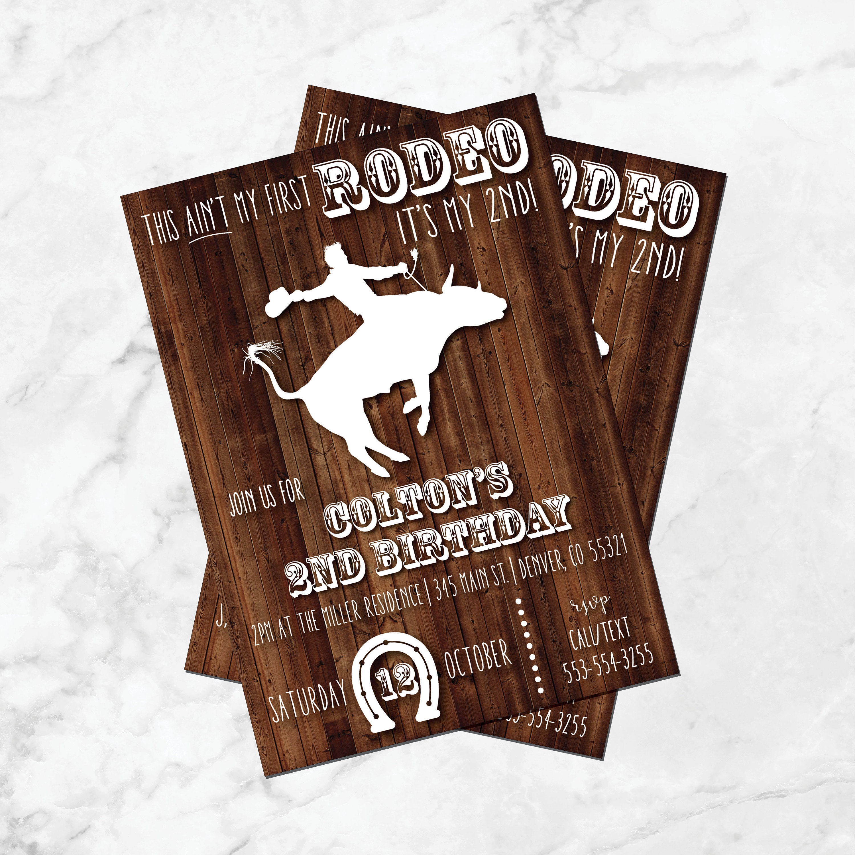 Paper Paper & Party Supplies Cowboy Birthday Invitation Personalized ...