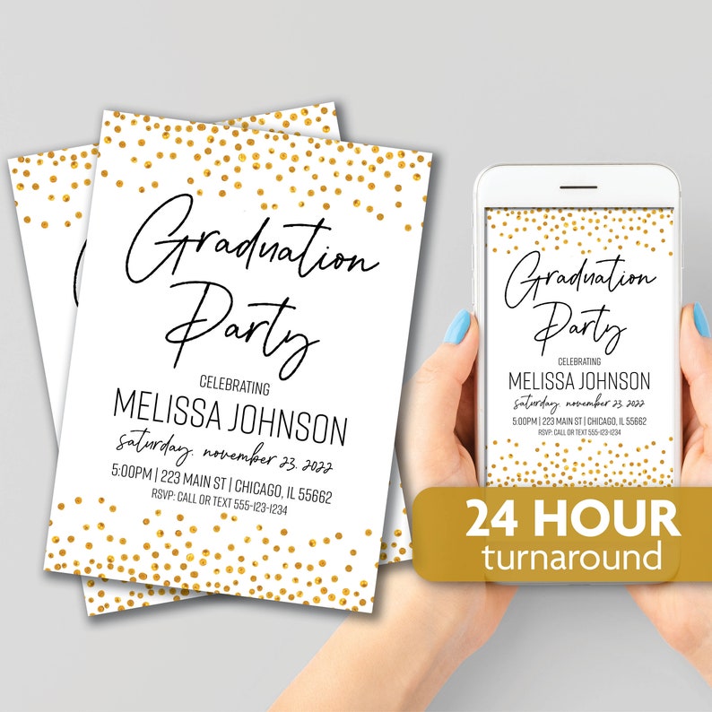 Graduation Party Invitation Print Text or Email Invite - Etsy