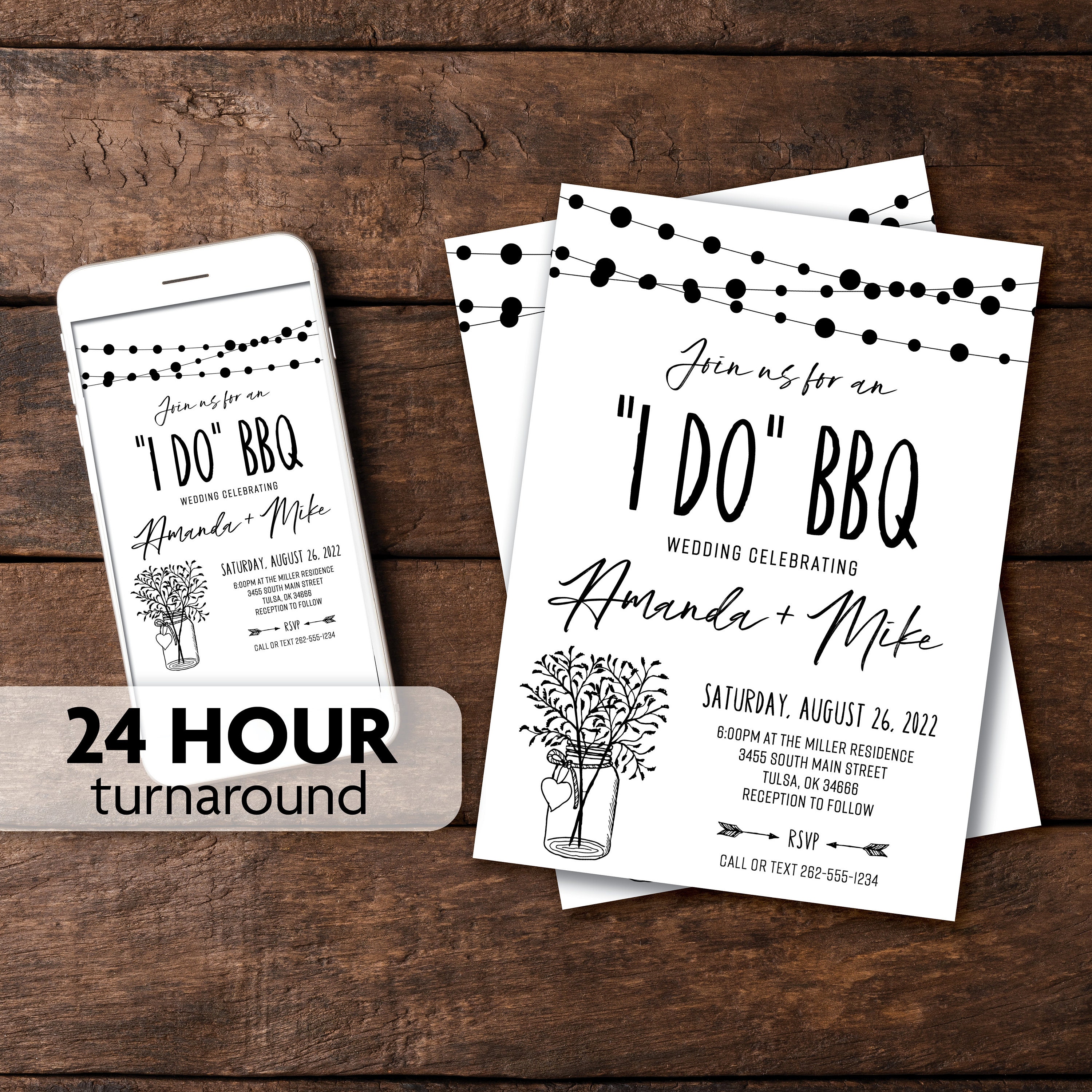 I Do BBQ Wedding Invitation | Reception | Casual Wedding | Elopement ...