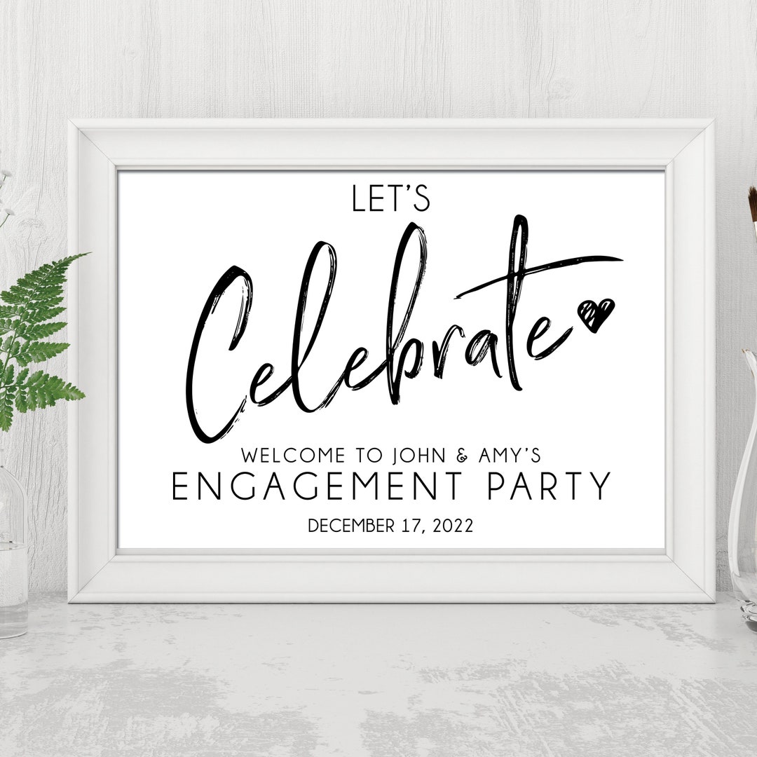 Let's Celebrate Sign | Welcome Sign | Wedding | Engagement | Shower - Etsy