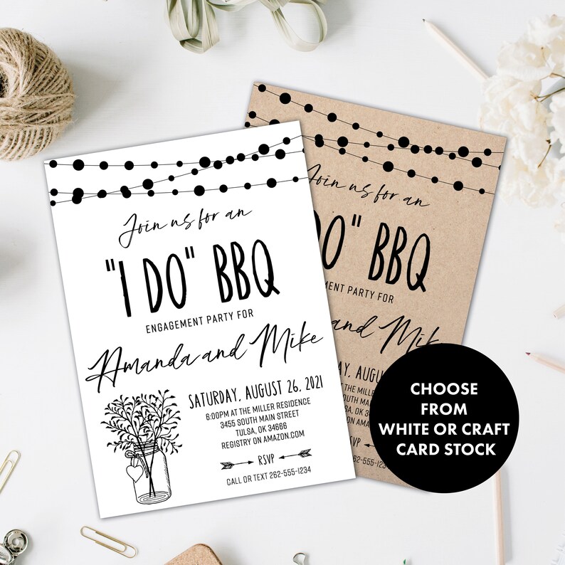 I Do BBQ Engagement Party Invitations - Etsy