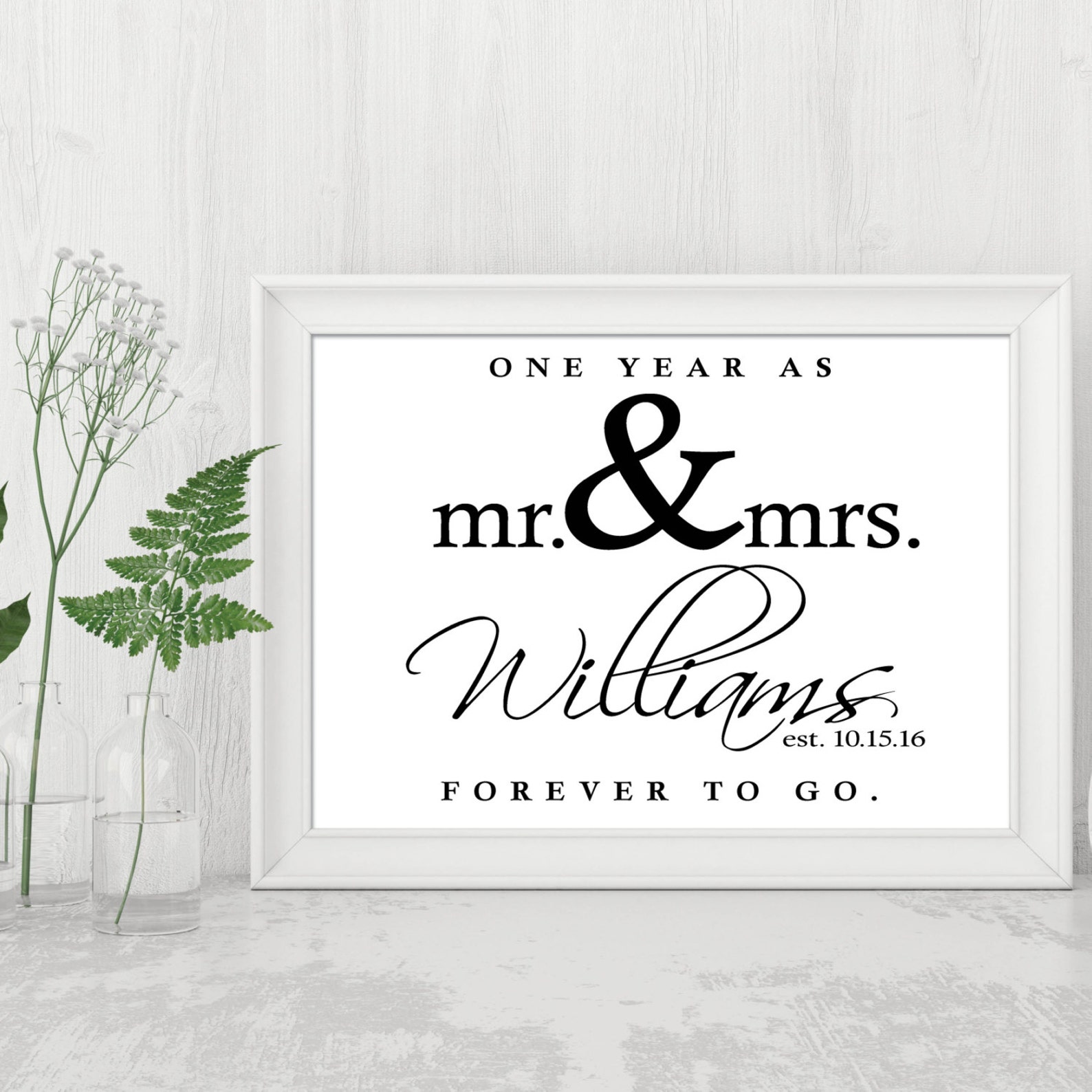 One Year Anniversary | Printable Sign - Etsy